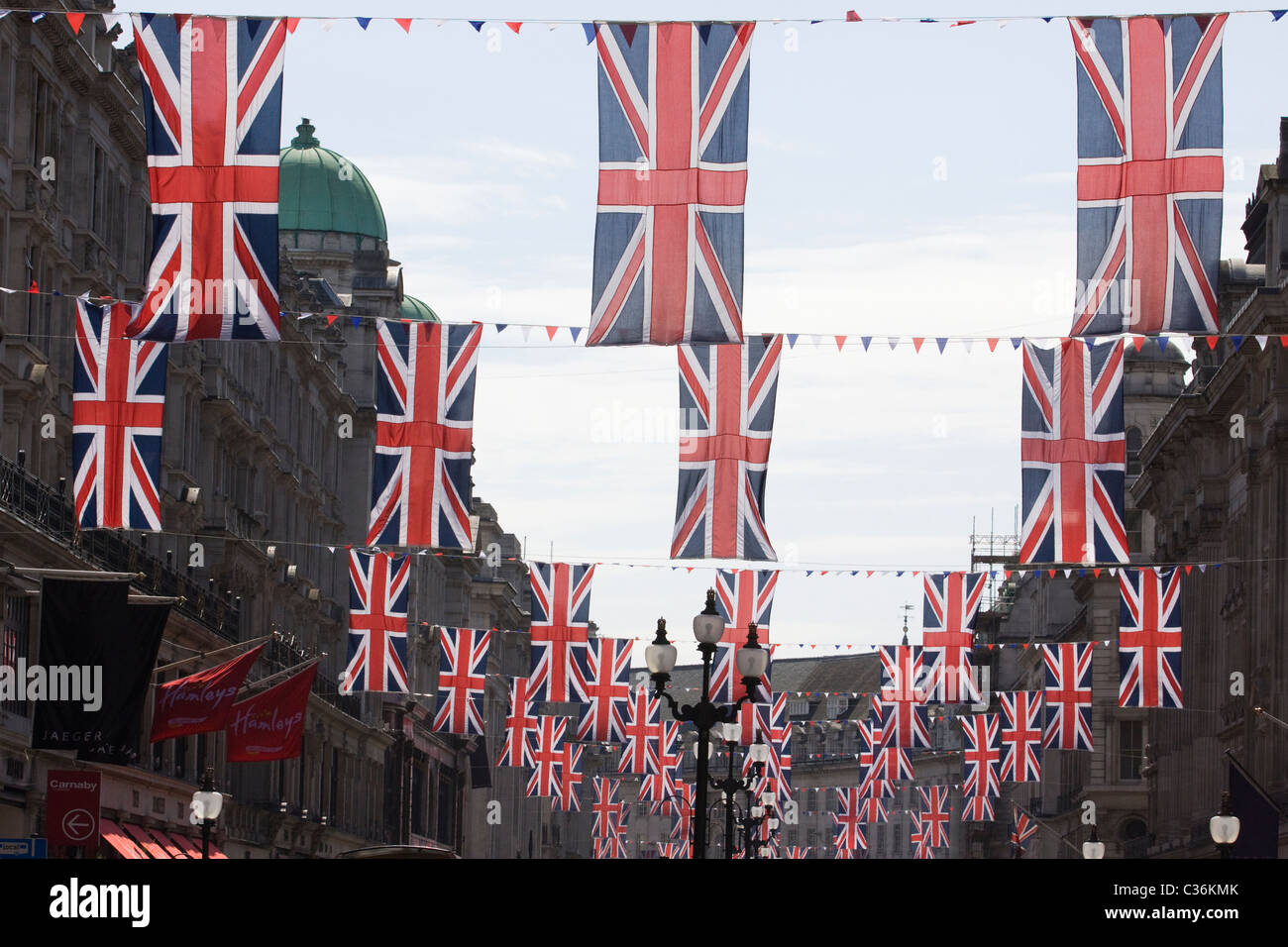 Colorful flags along street hi-res stock photography and images - Alamy