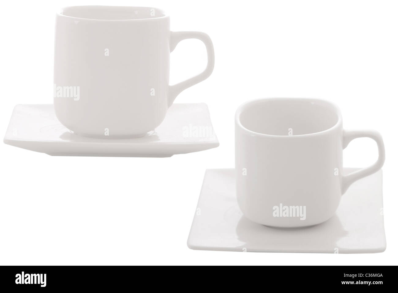different point of view from coffee cup on white background Stock Photo ...