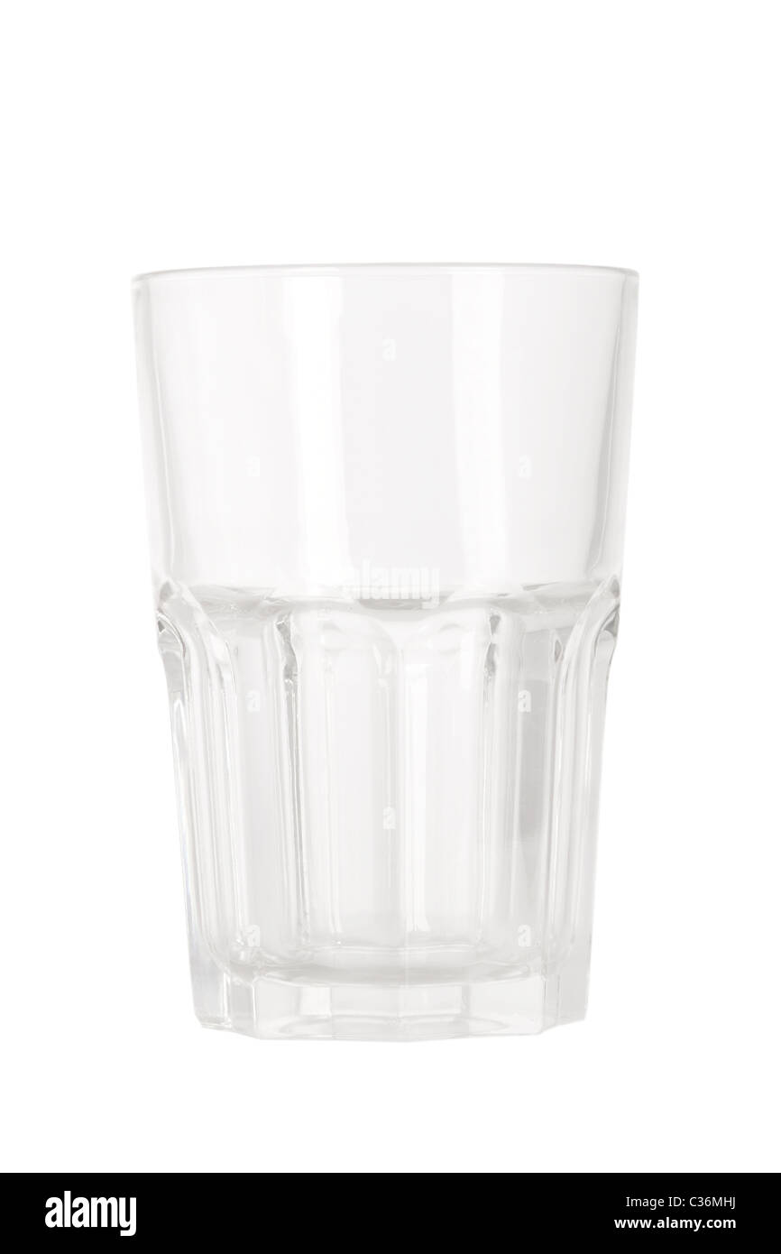 front view of empty water glass on white background Stock Photo - Alamy