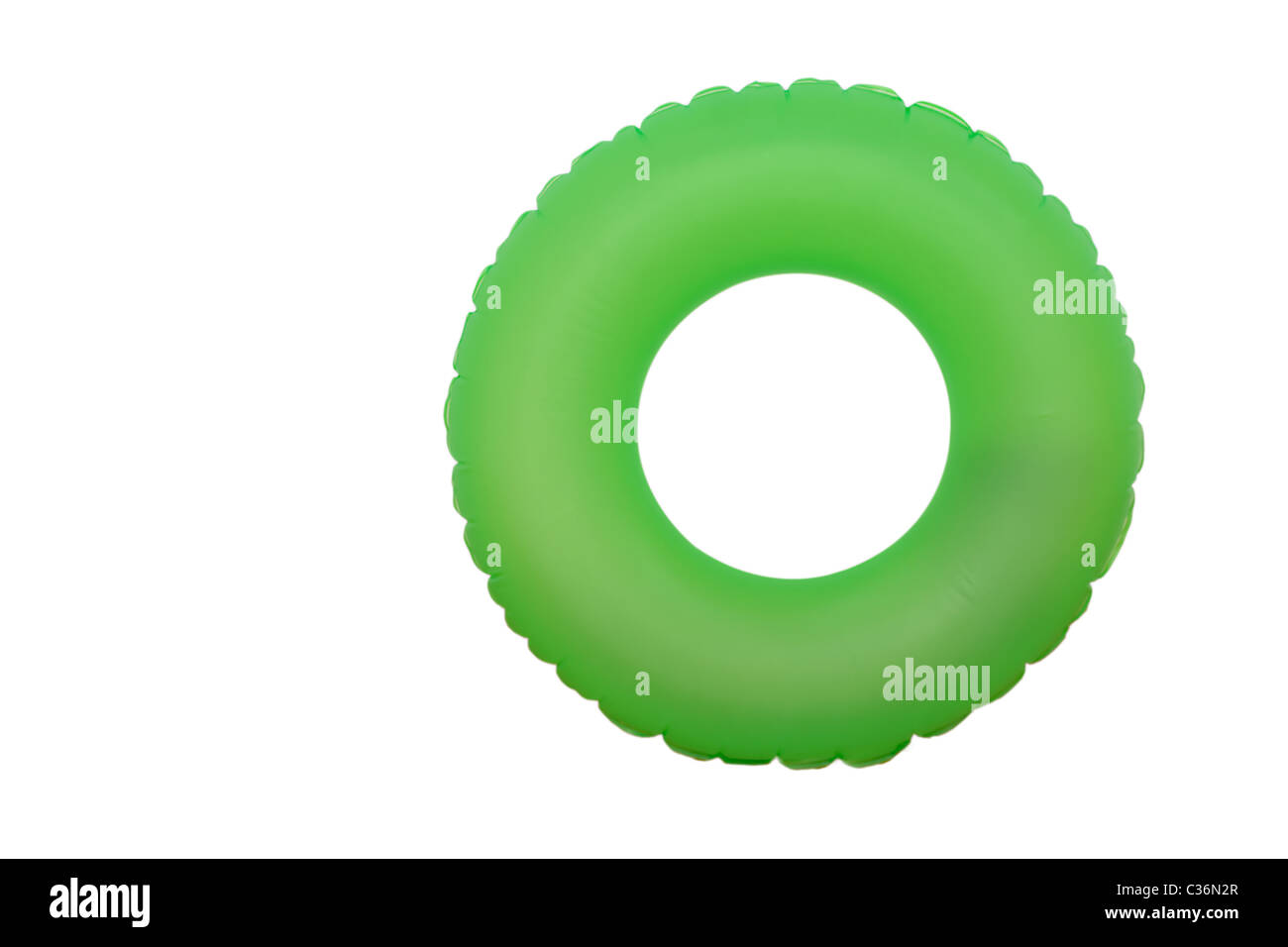 front view of green rubber ring for swimming pool Stock Photo - Alamy