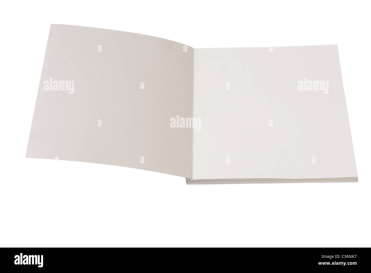 front view of open book on white background Stock Photo - Alamy