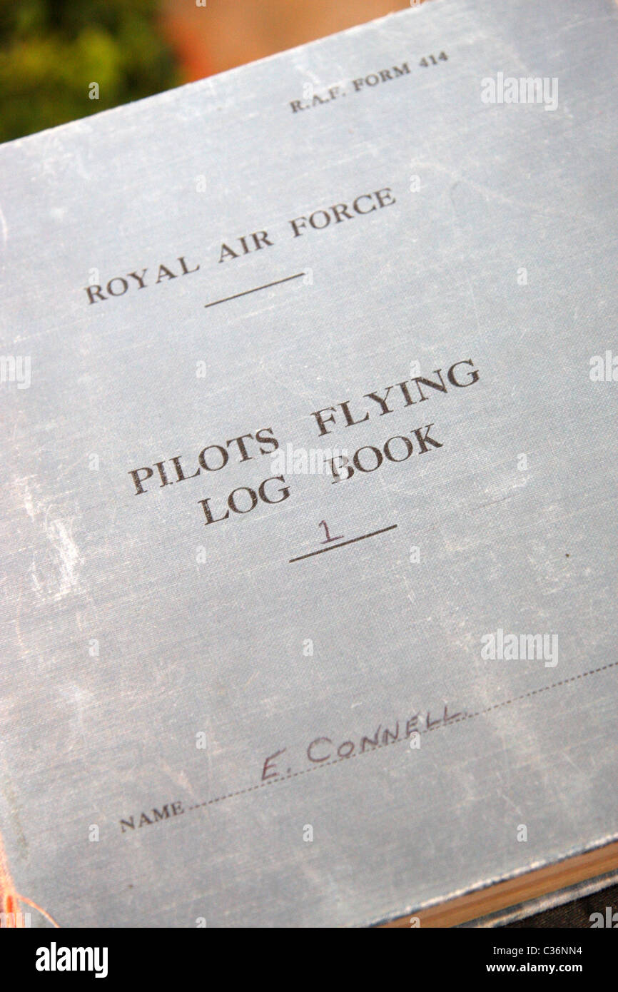 World War 2 Royal Air Force Pilots Flying Log Book Stock Photo - Alamy