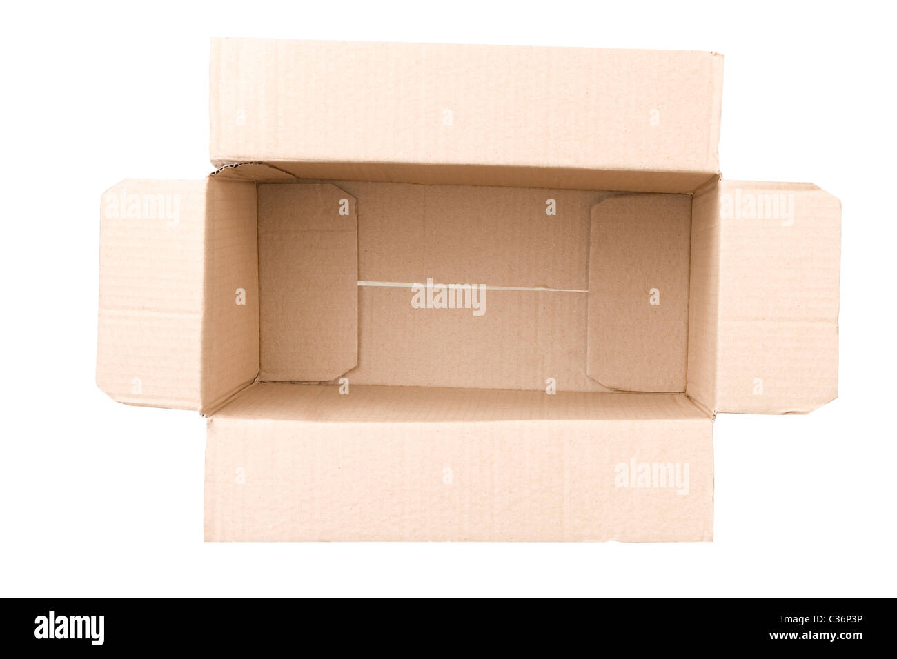 Open Cardboard Box Side View