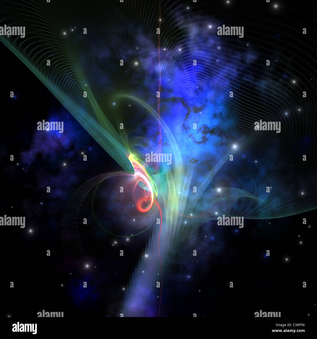 Cosmic strands of gaseous filament out in space Stock Photo - Alamy