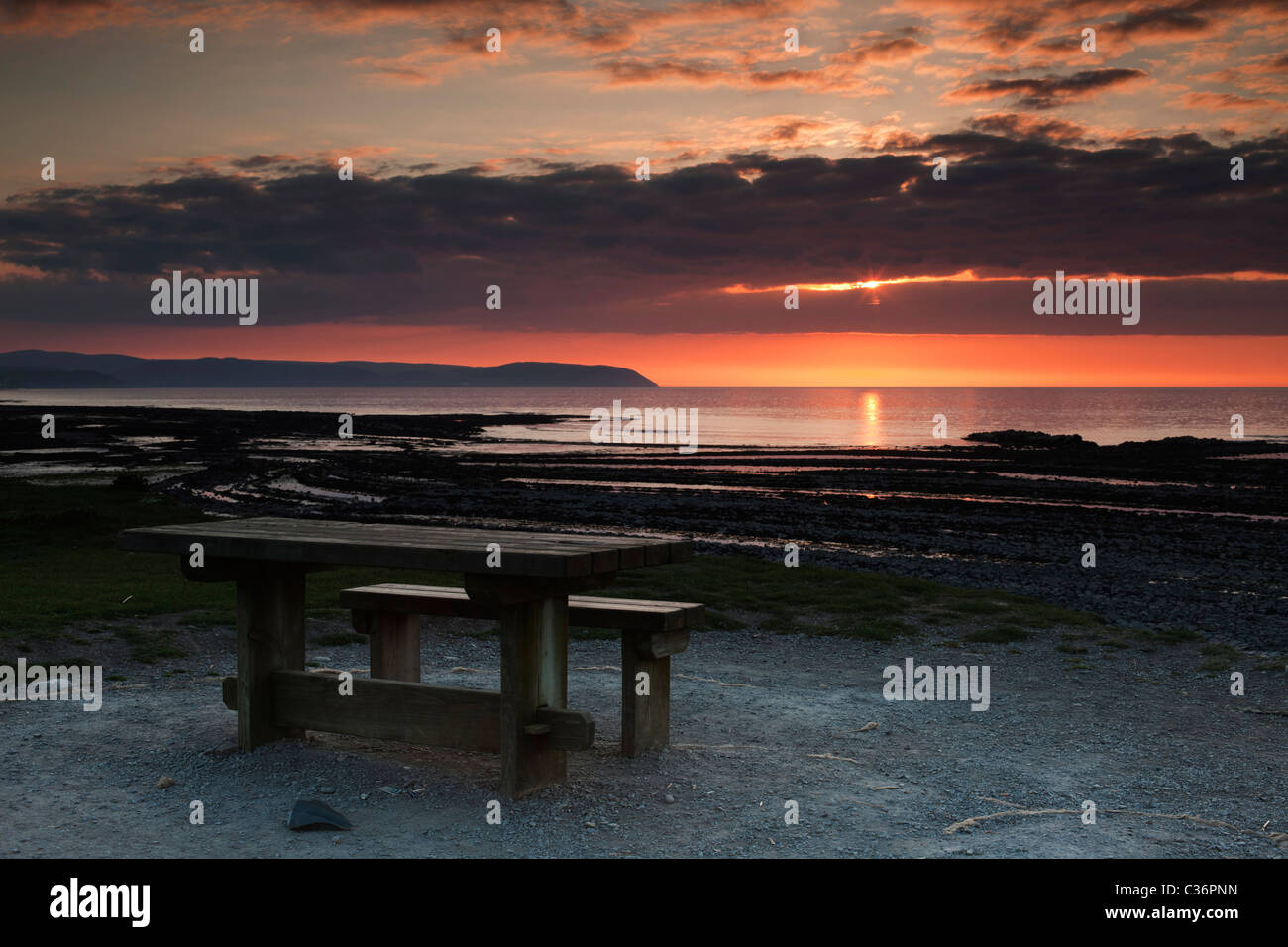 Kilve Beach near to sunset Stock Photo - Alamy