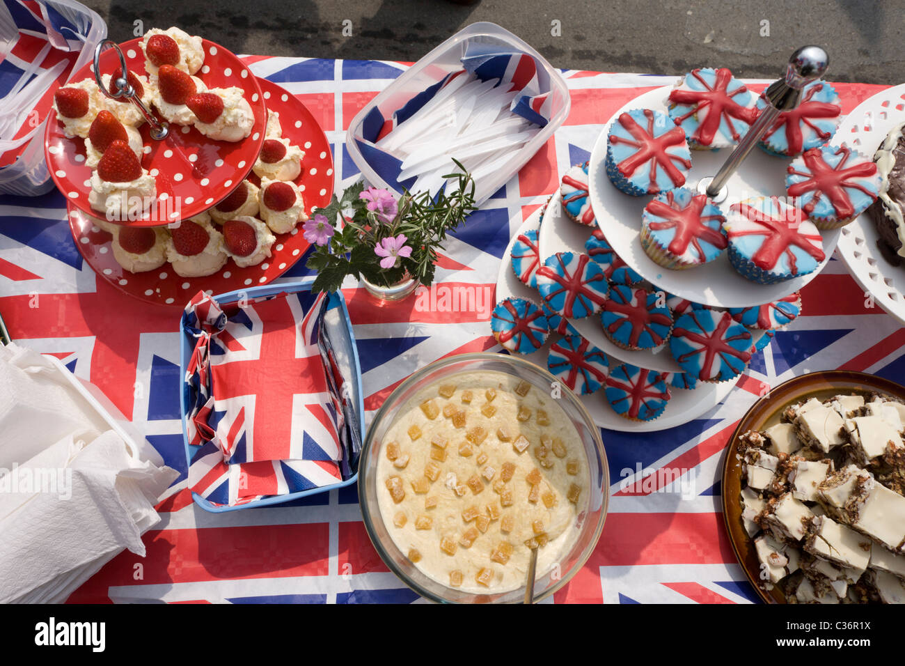 A street party held by neighbours in south London celebrating the royal ...