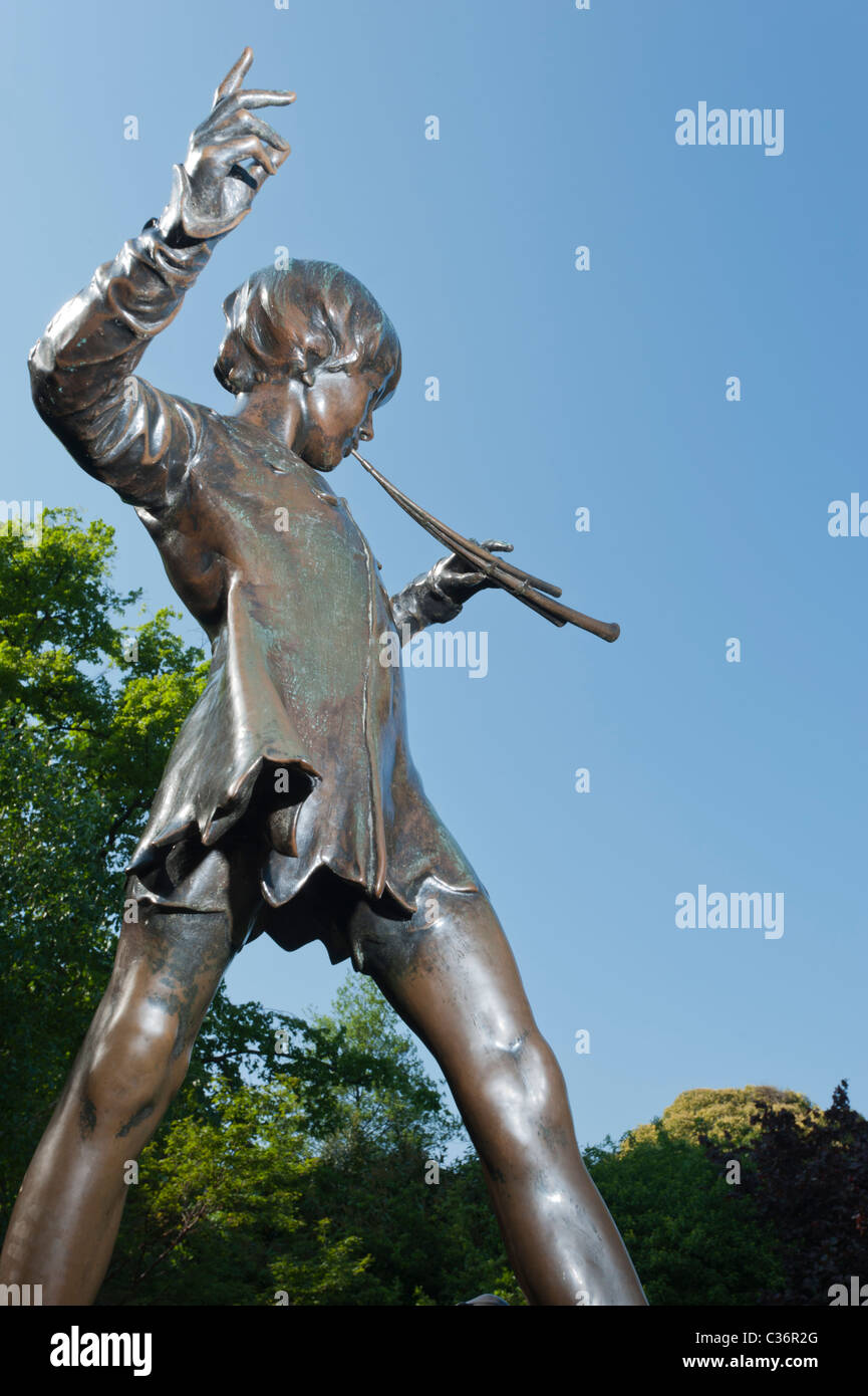 Statue of Peter Pan (The fictional character created by J.M.Barrie) in ...