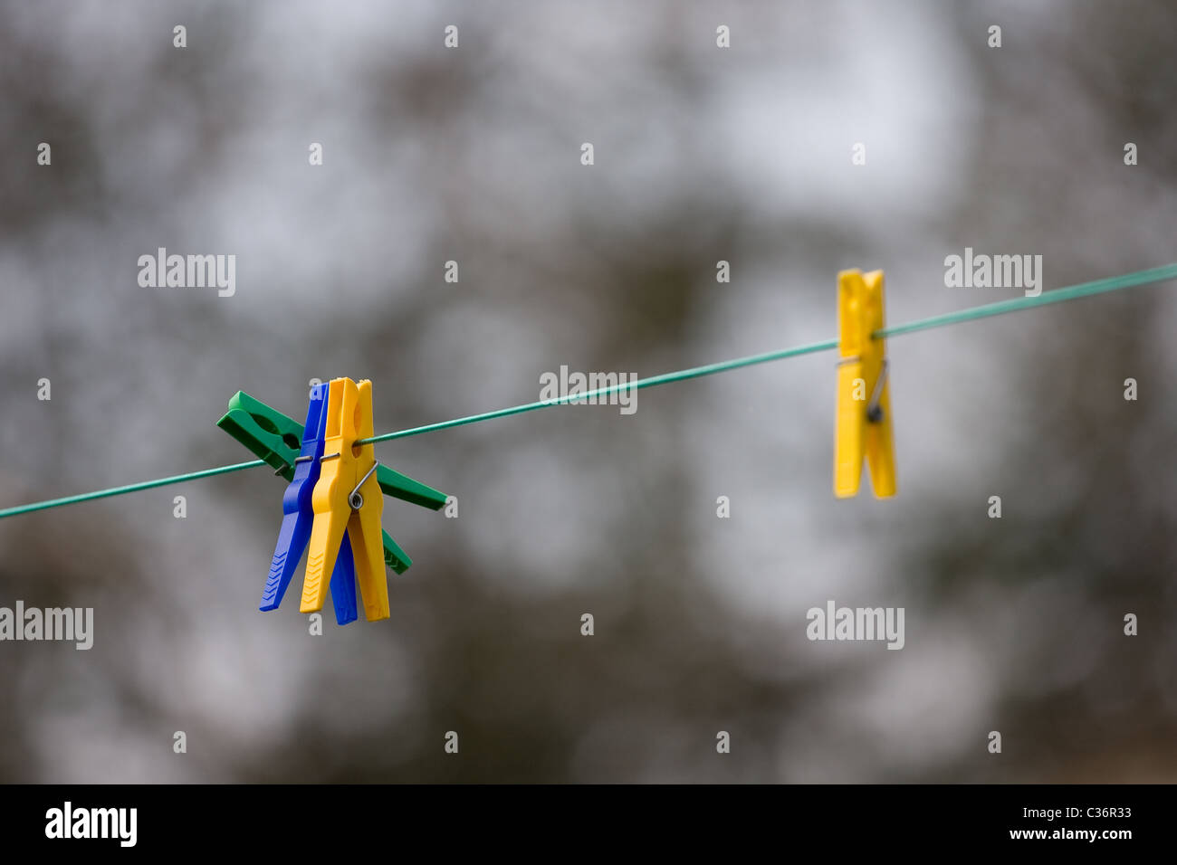 clothes peg on a string Stock Photo - Alamy