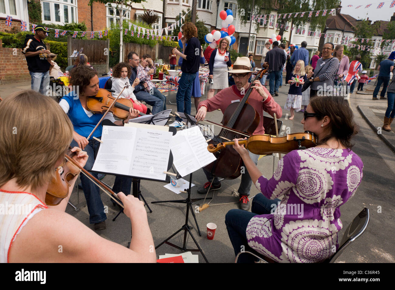 A street party held by neighbours in south London celebrating the royal ...