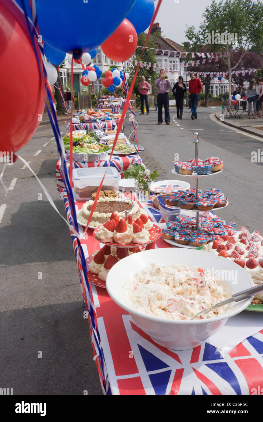 A street party held by neighbours in south London celebrating the royal ...