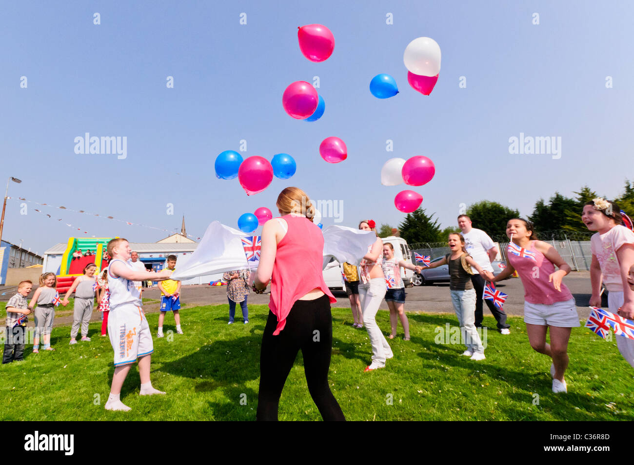 Child let go balloons hi-res stock photography and images - Alamy