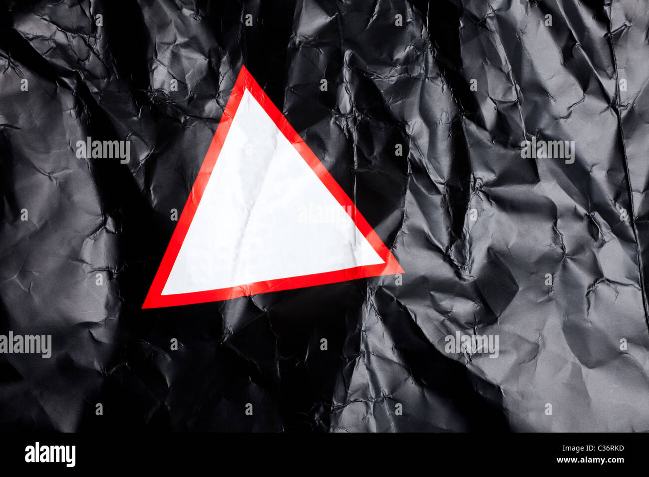 Black paper and Warning Sign for background Stock Photo - Alamy