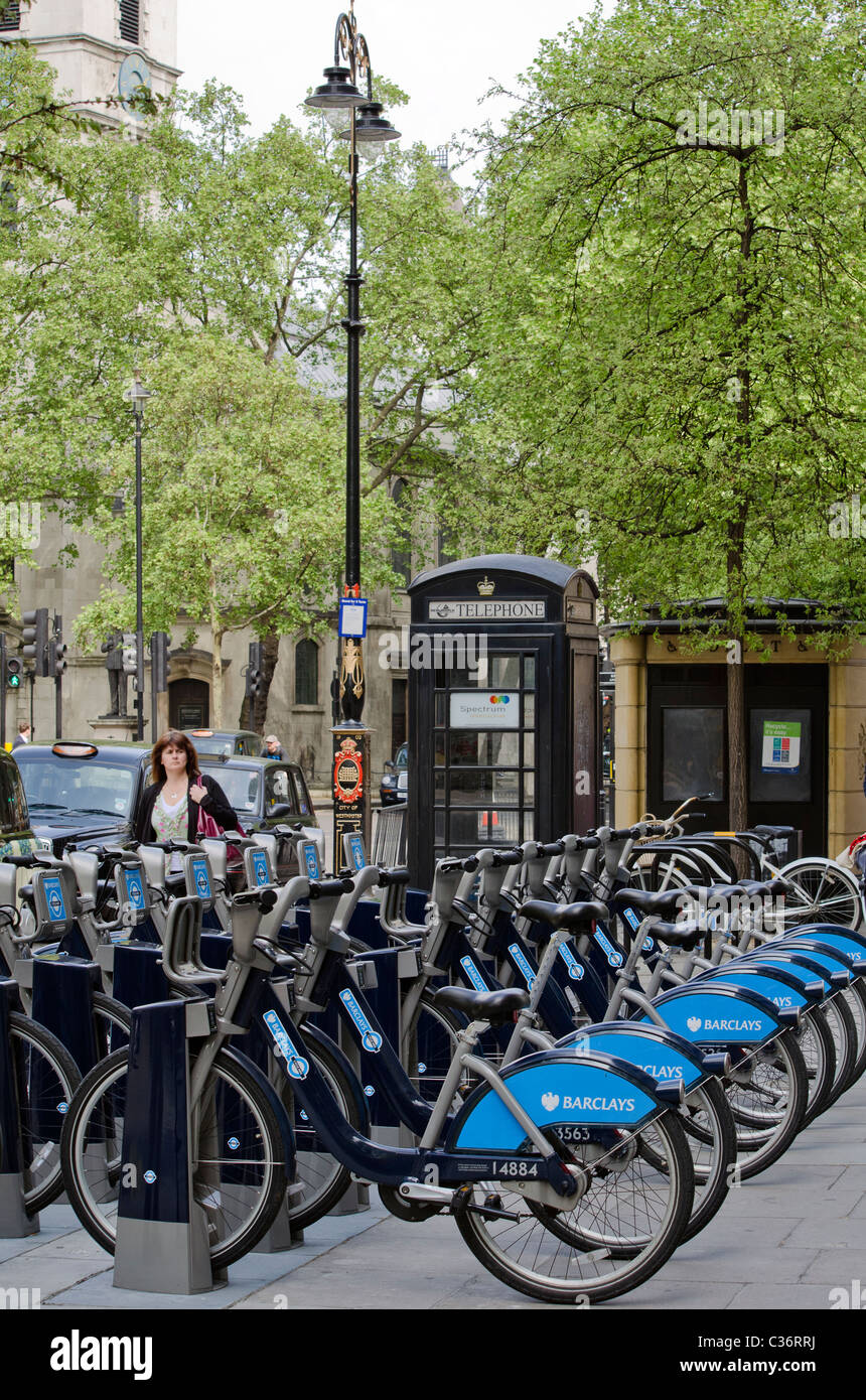 Bicycles - London Cycling, London panorama street ,London, UK Stock ...