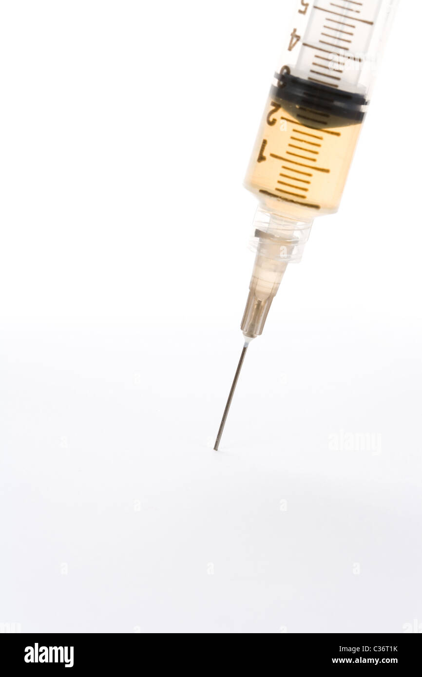 Syringe close up shot for background Stock Photo - Alamy