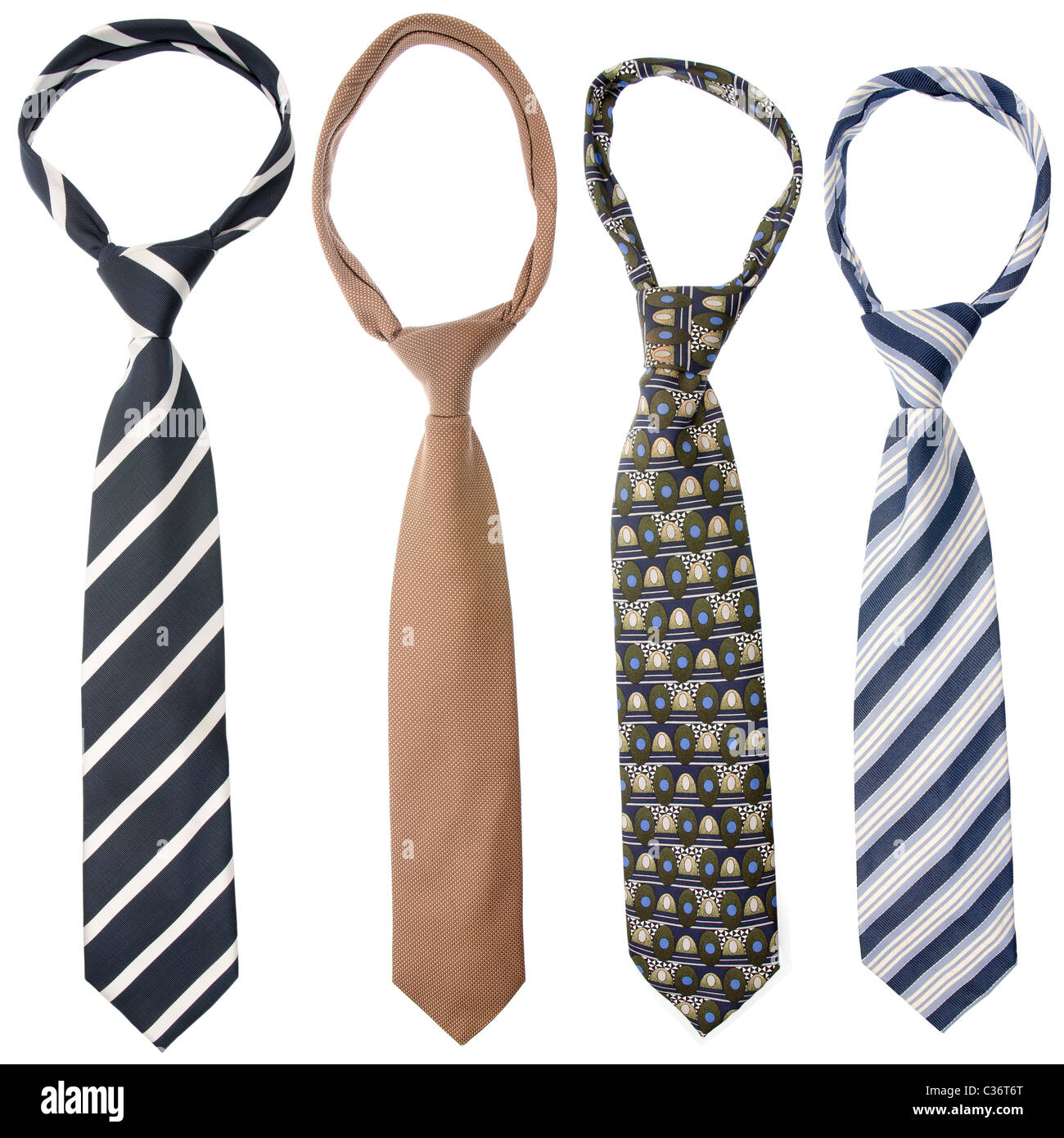 Four ties isolated on white background Stock Photo - Alamy