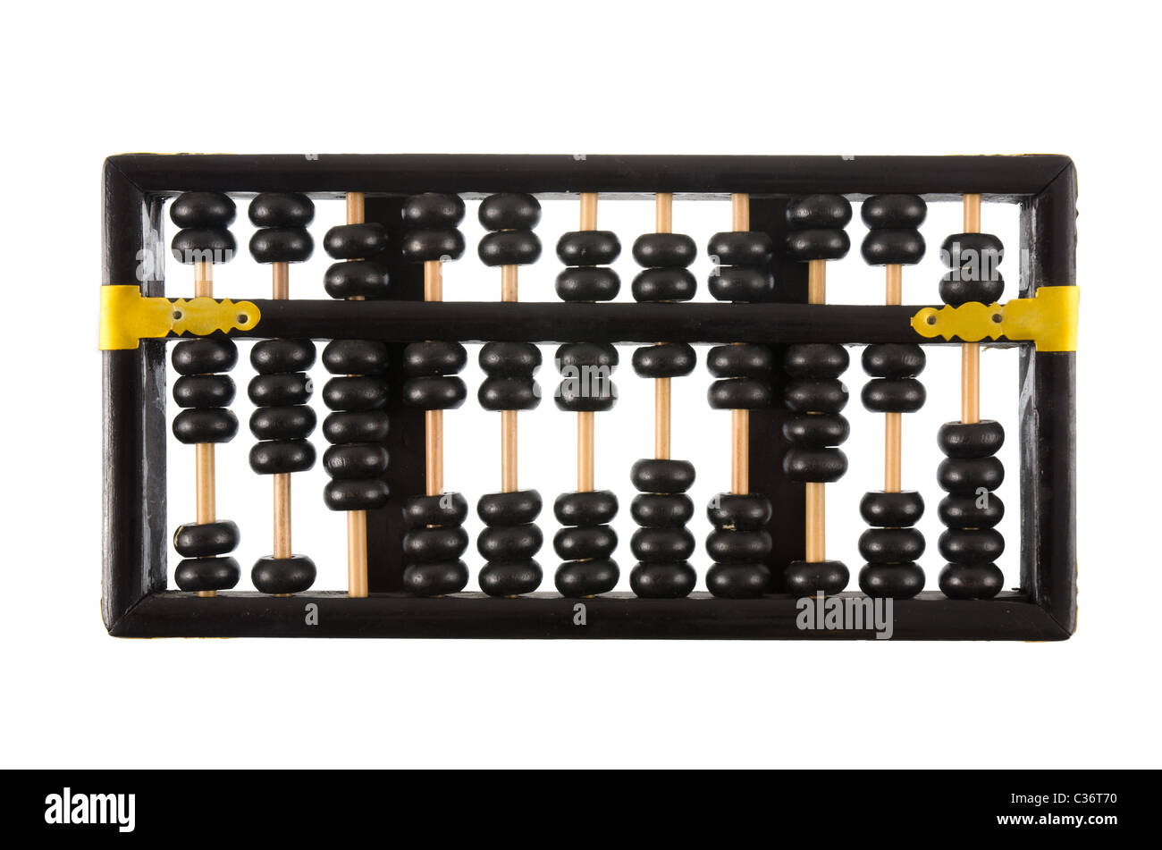 Old wooden abacus isolated on white background Stock Photo - Alamy