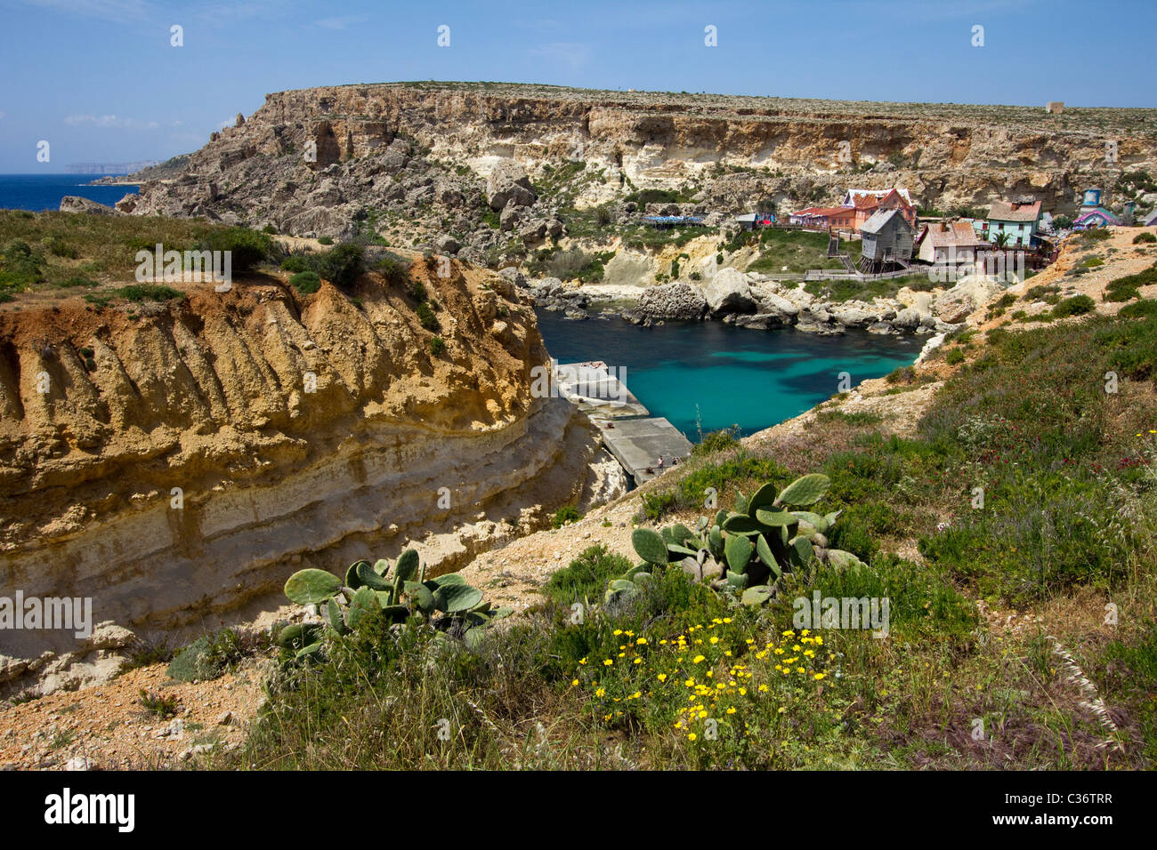 popeye village island of malta mediteranean Stock Photo - Alamy