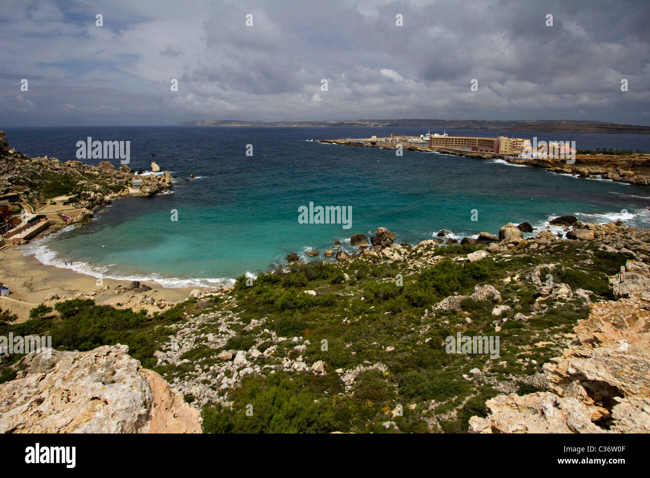 marfa ridge walk isle of malta Stock Photo - Alamy