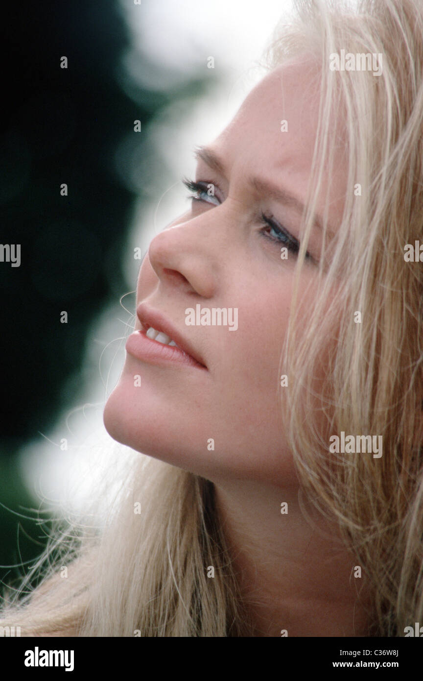 Close up contemplating young girl Stock Photo - Alamy