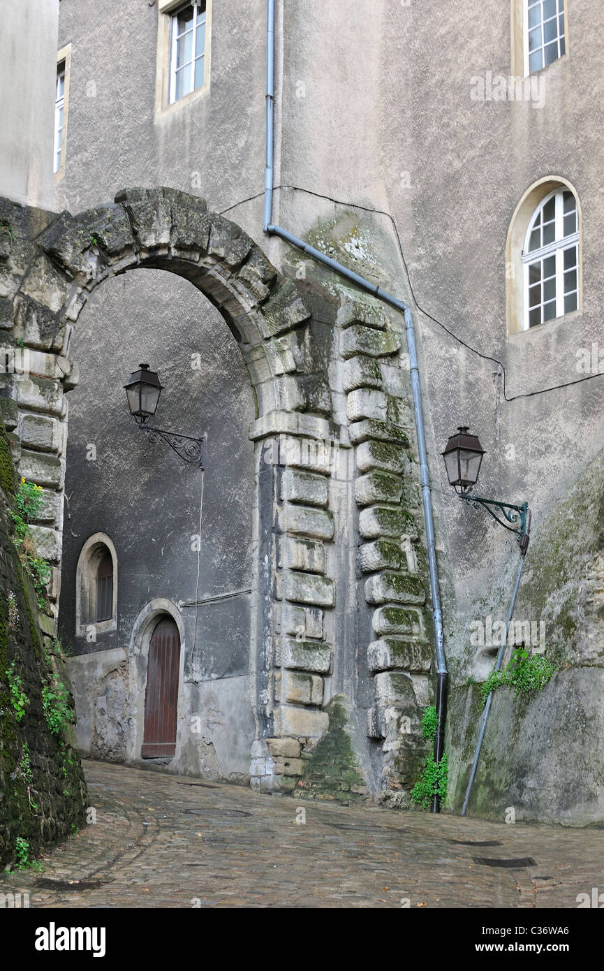 Old town gate in the Rue Large at Luxembourg, Grand Duchy of Luxembourg ...