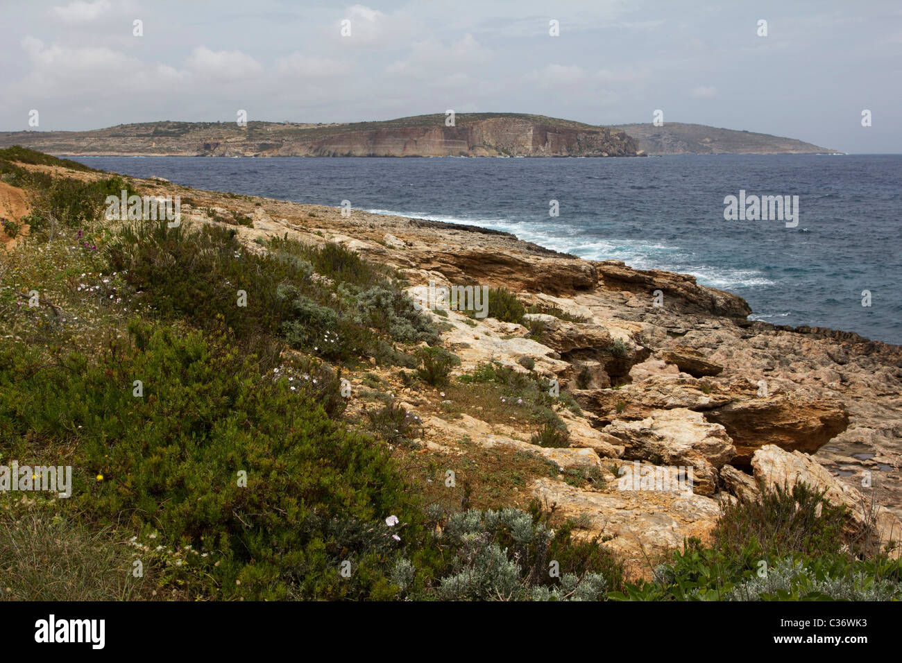marfa ridge walk isle of malta Stock Photo - Alamy