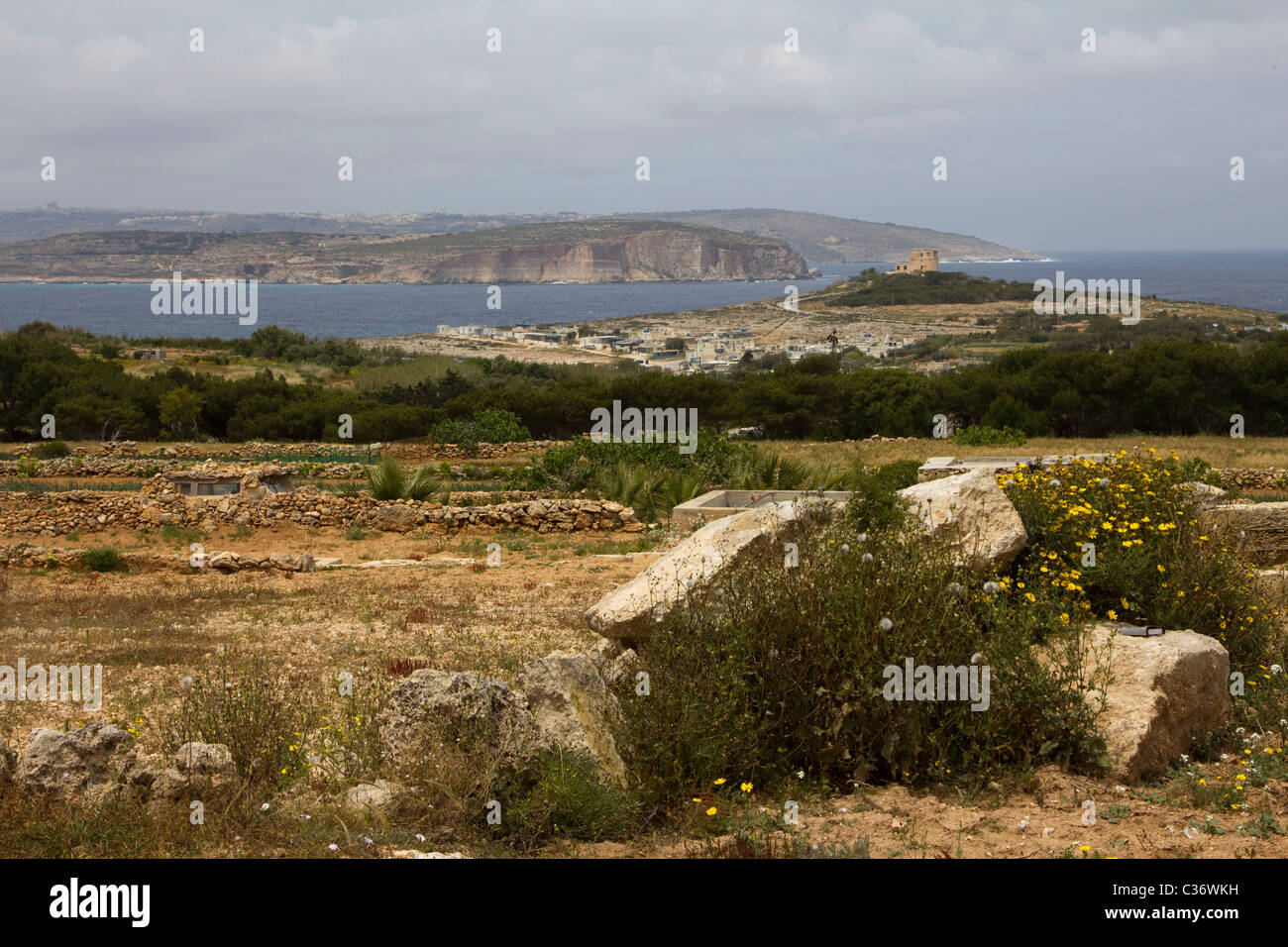 marfa ridge walk isle of malta Stock Photo - Alamy