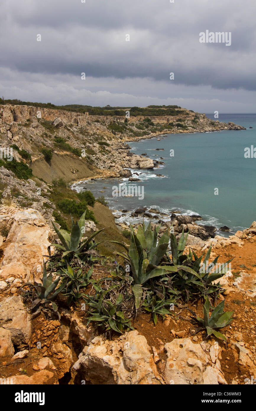 marfa ridge walk isle of malta Stock Photo - Alamy