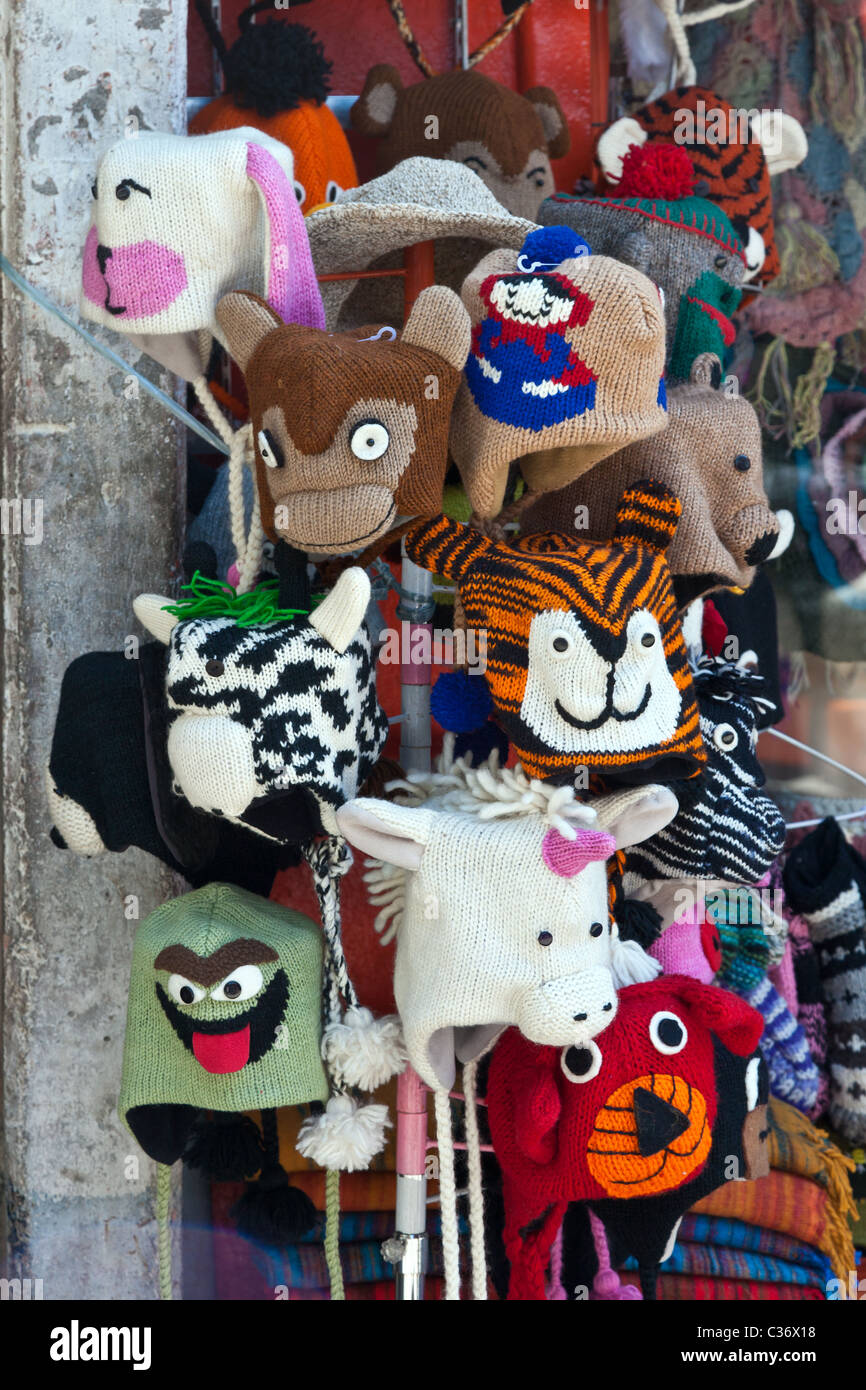Colourful knit nepalese caps, Nepal Stock Photo - Alamy