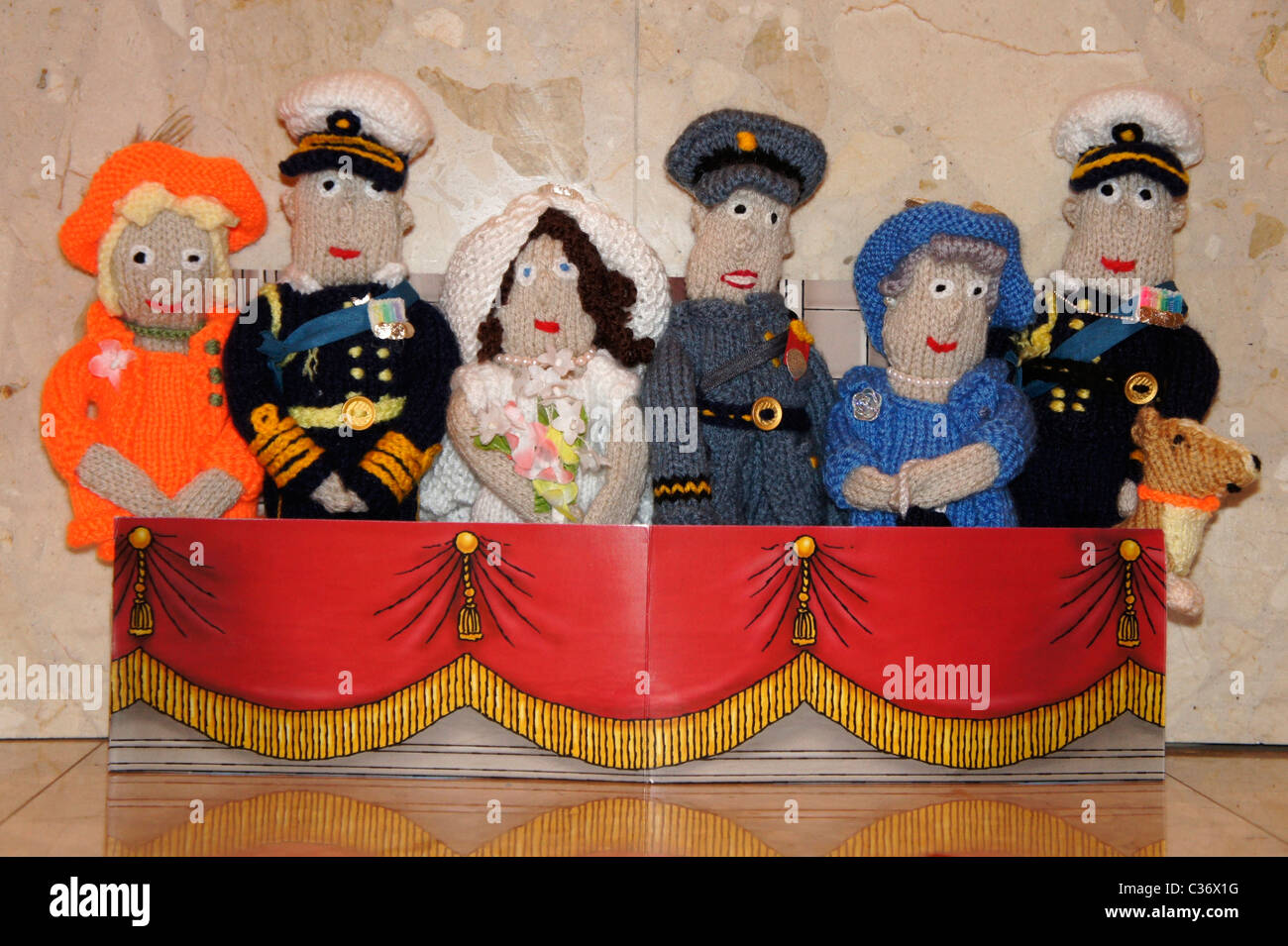 royal wedding knitted figures Stock Photo - Alamy