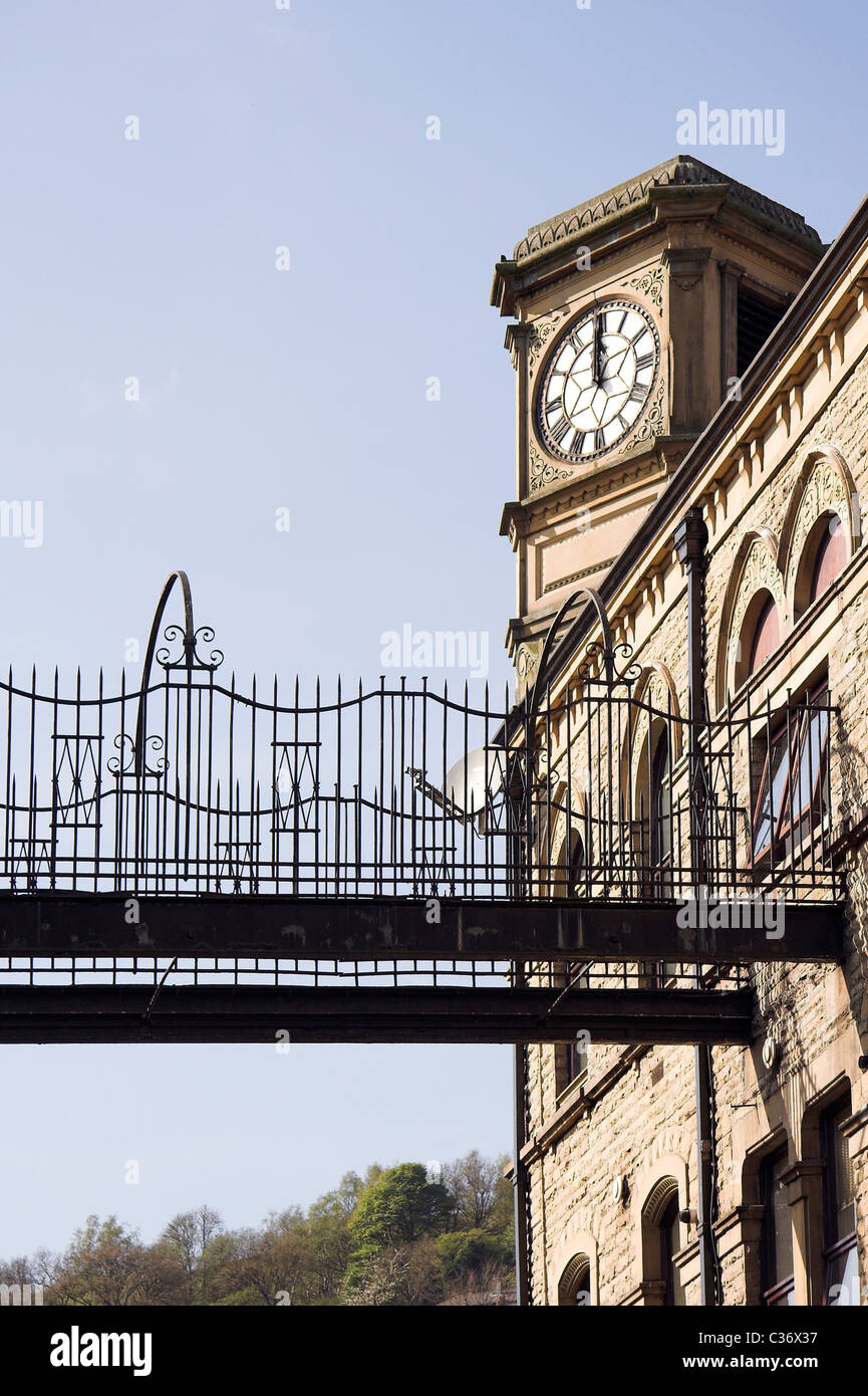 Bridge between two buildings, Carlton Chambers, Hebden Bridge, West ...