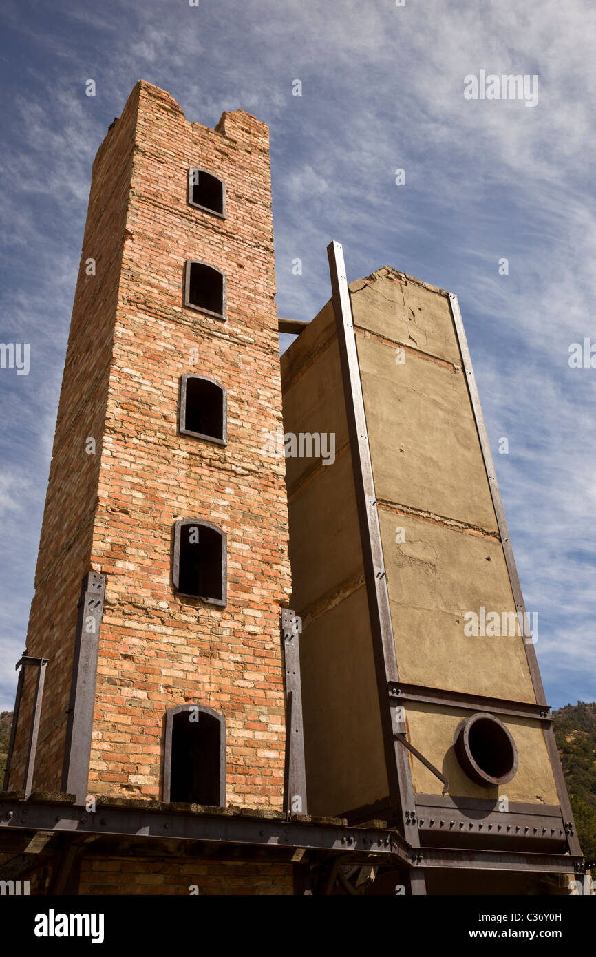 Towering smelter oven at the Kelly Mine Ghost Town in Socorro County ...