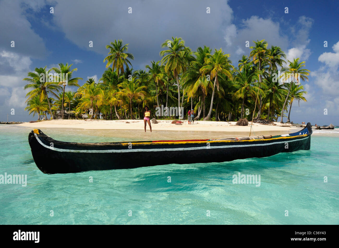 Landscape with boat Stock Photo - Alamy