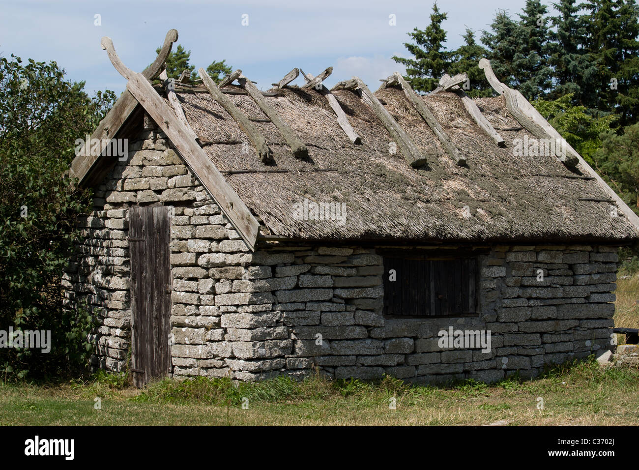 Stone barn on Öland Stock Photo - Alamy
