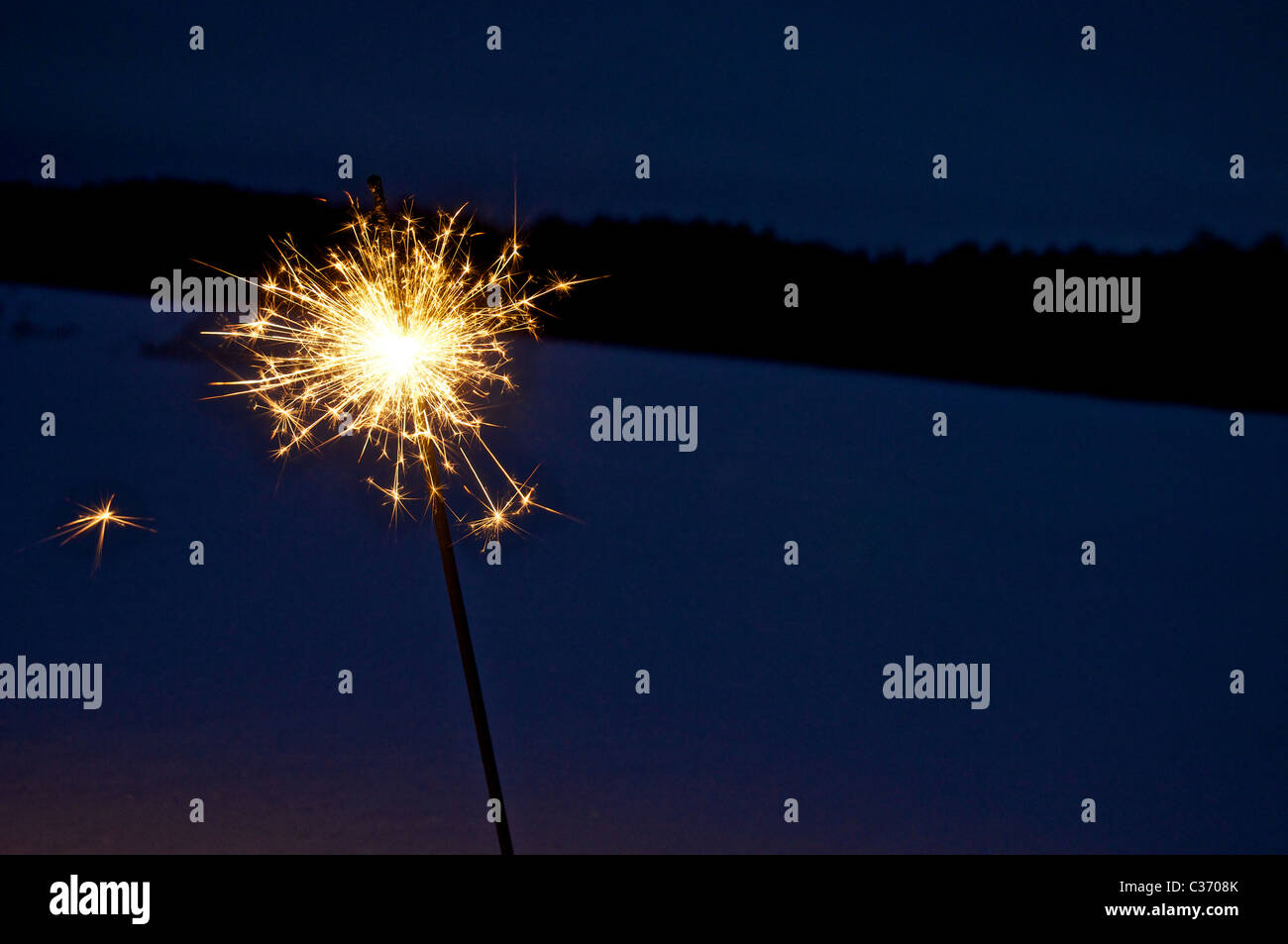 Fireworks, night, snow, forest, nature Stock Photo - Alamy