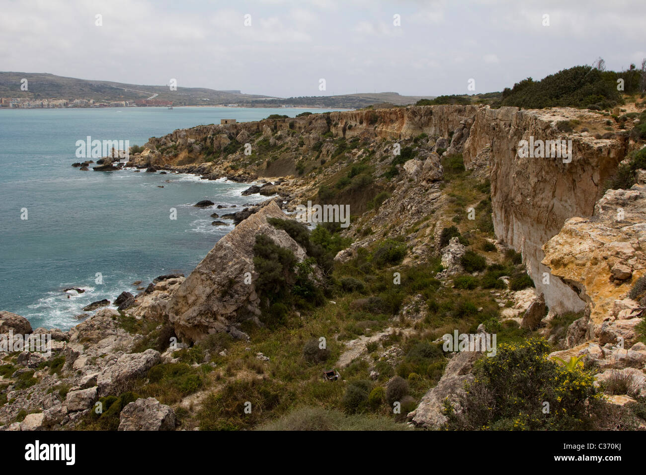 marfa ridge walk isle of malta Stock Photo - Alamy