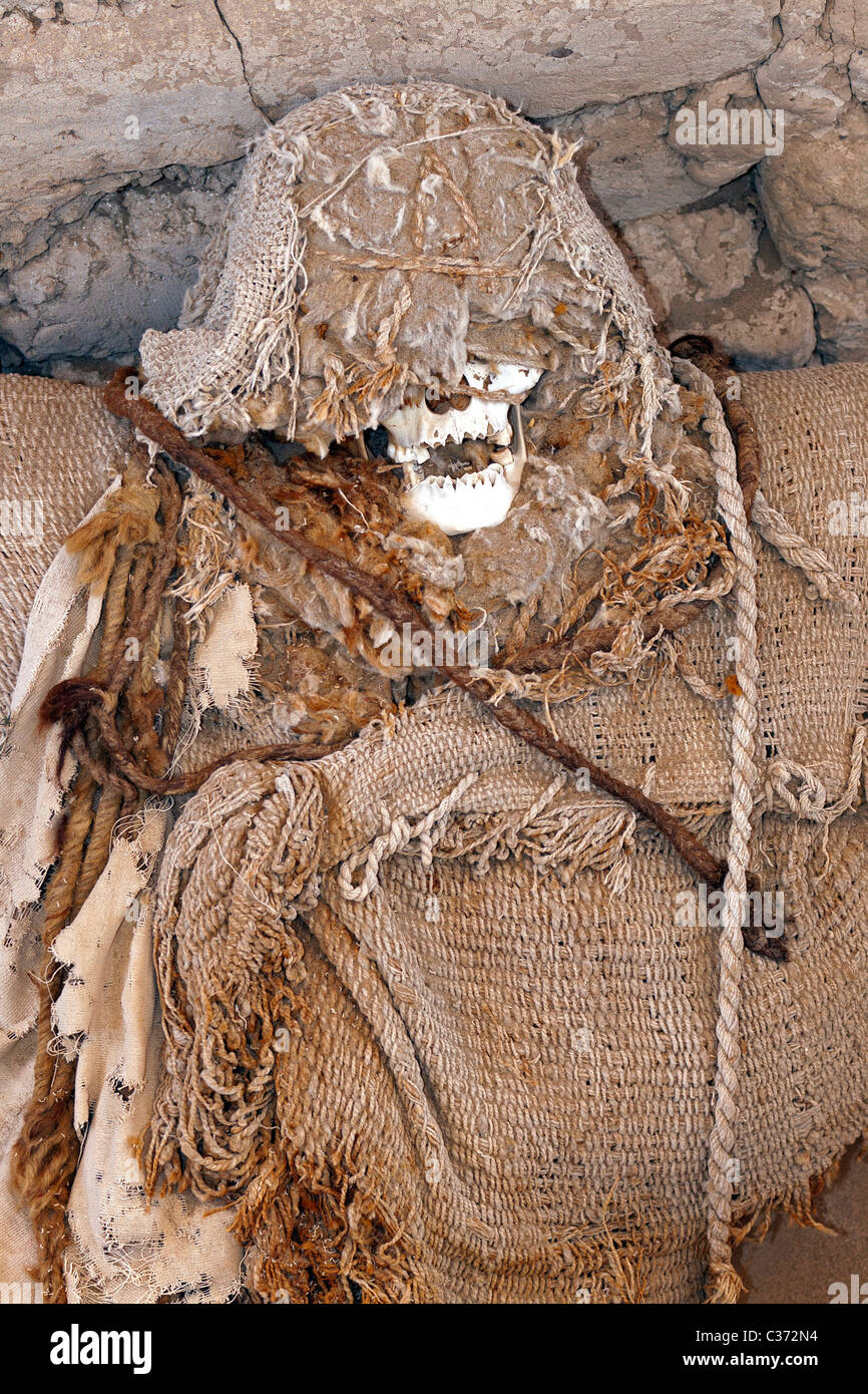 Nazca people mummy close to Nazca, Peru, Chauchilla cemetery, from ...