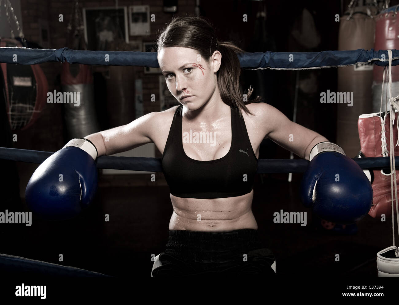 Female boxer portrait Stock Photo - Alamy