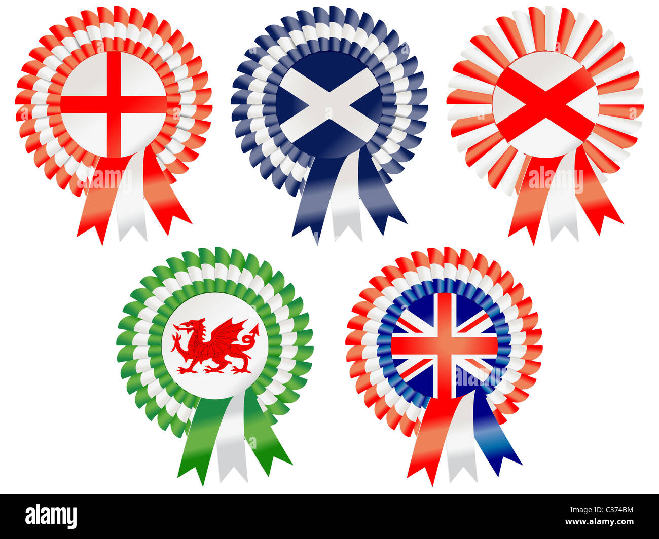 Rosettes to represent United Kingdom of Great Britain and Northern ...