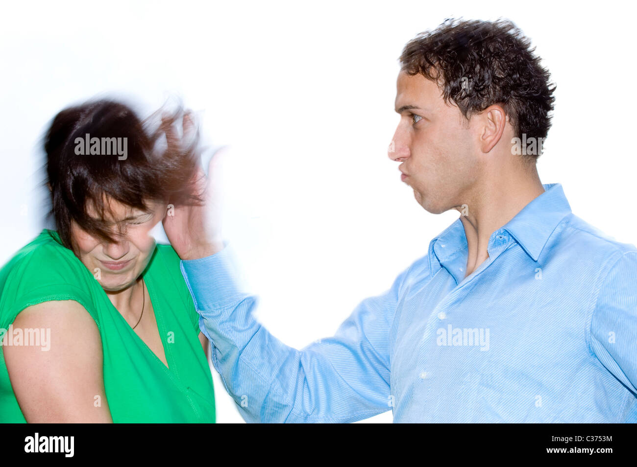 Man beats woman Stock Photo - Alamy