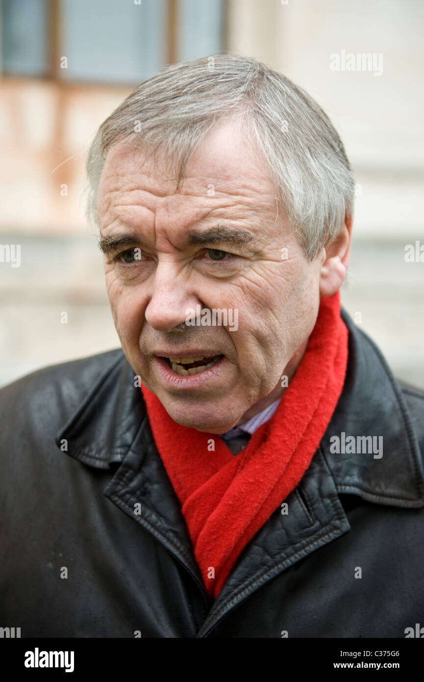 Ieuan Wyn Jones Deputy First Minister speaking at S4C Rally outside ...