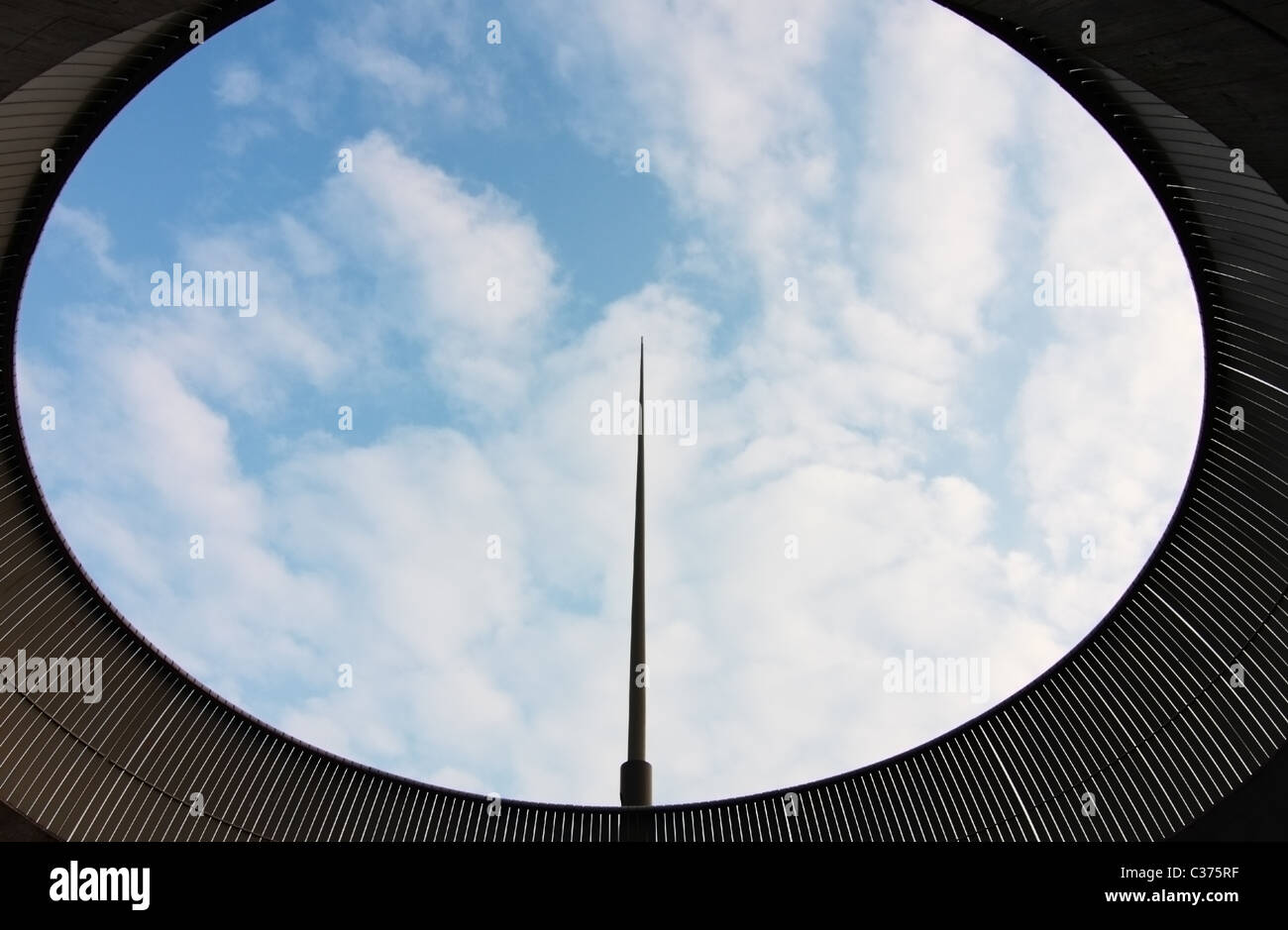 wonderful blue sky with clouds in the circle Stock Photo - Alamy