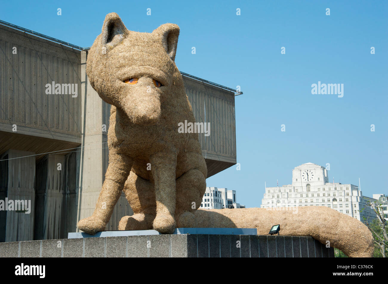 Giant straw fox at the Festival of Britain on the South Bank, London ...