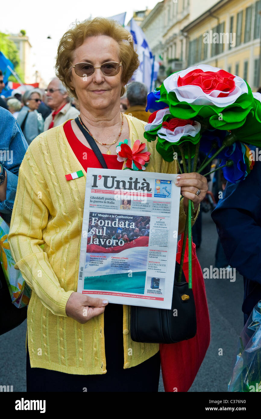 Primo maggio, May 1 event, May day, Milan 2011, Italy Stock Photo - Alamy