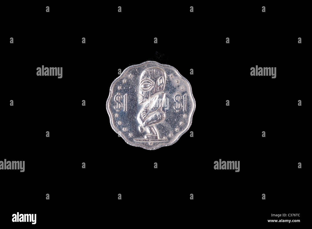 1 dollar Cook Islands coin Stock Photo - Alamy