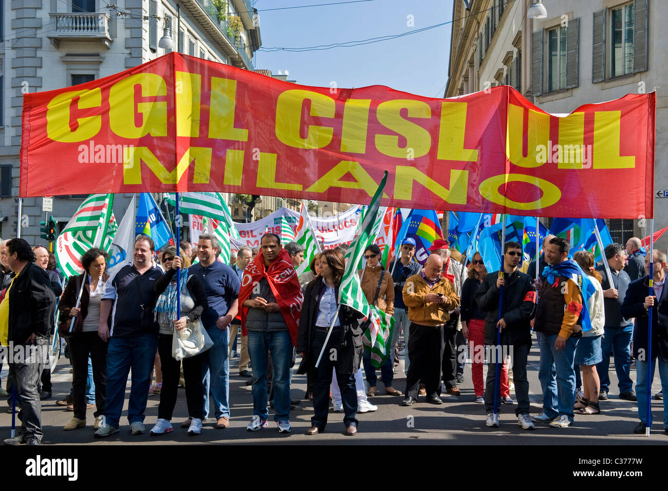 Primo maggio, May 1 event, May day, Milan 2011, Italy Stock Photo - Alamy
