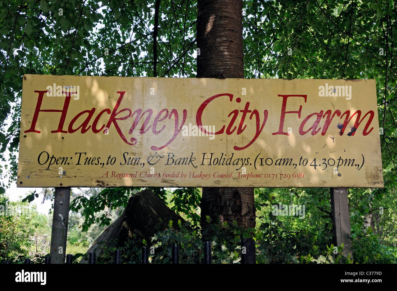 Hackney City Farm Sign London England UK Stock Photo - Alamy