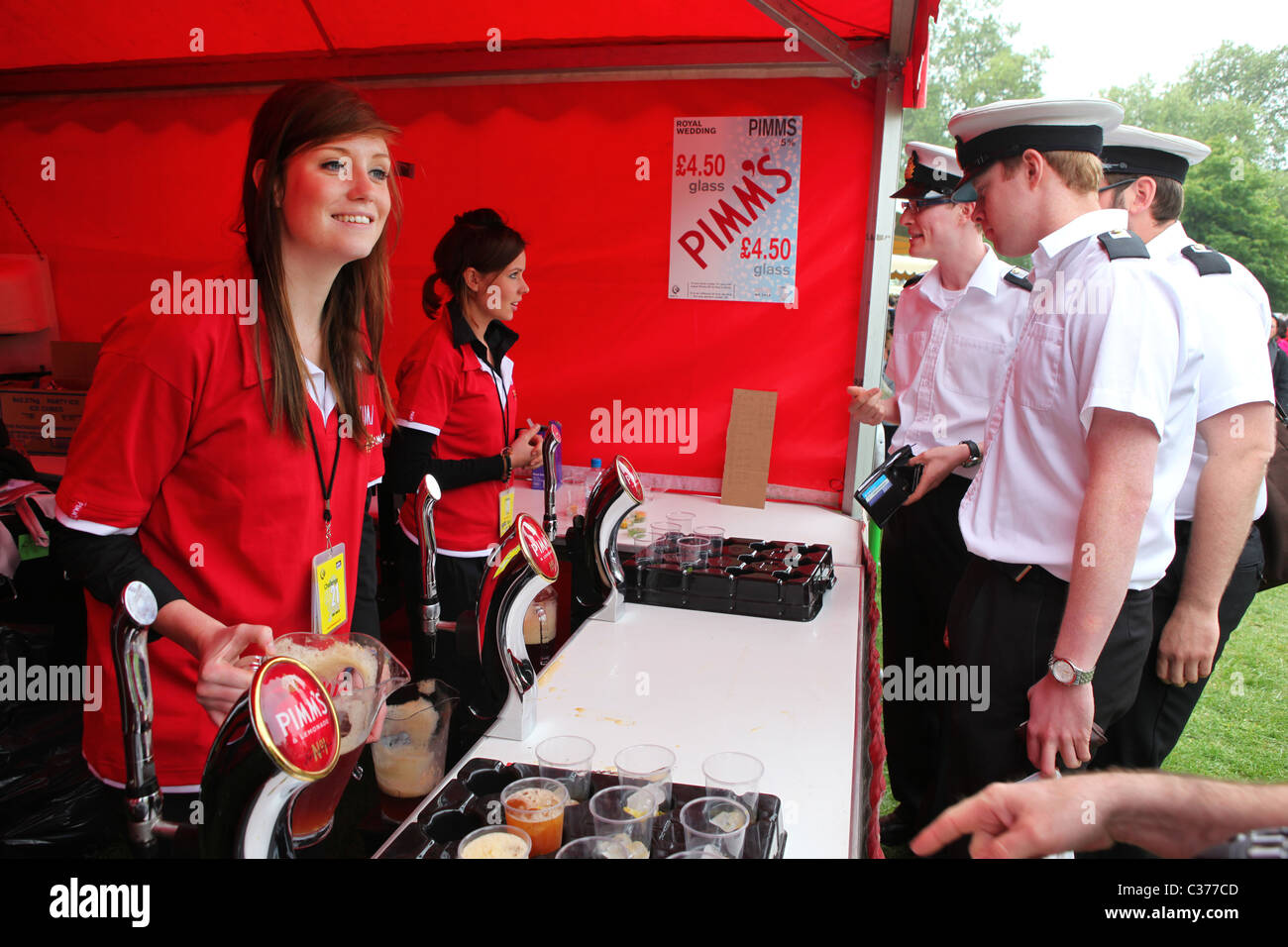 Royal Wedding of Prince William and Kate. Pimm's tent Stock Photo - Alamy