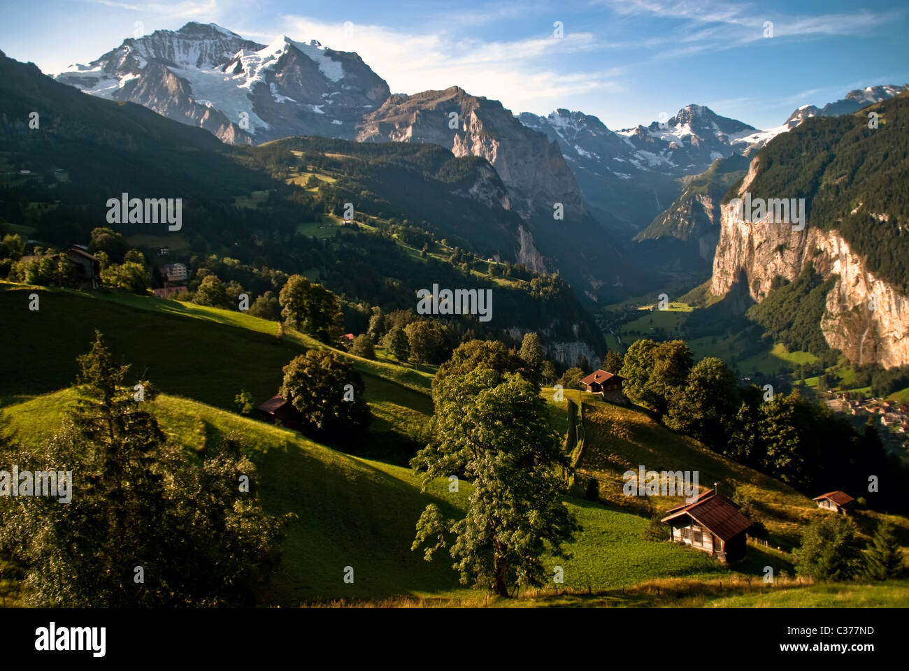 Scenery with mountains in the Bernese Oberland Stock Photo - Alamy