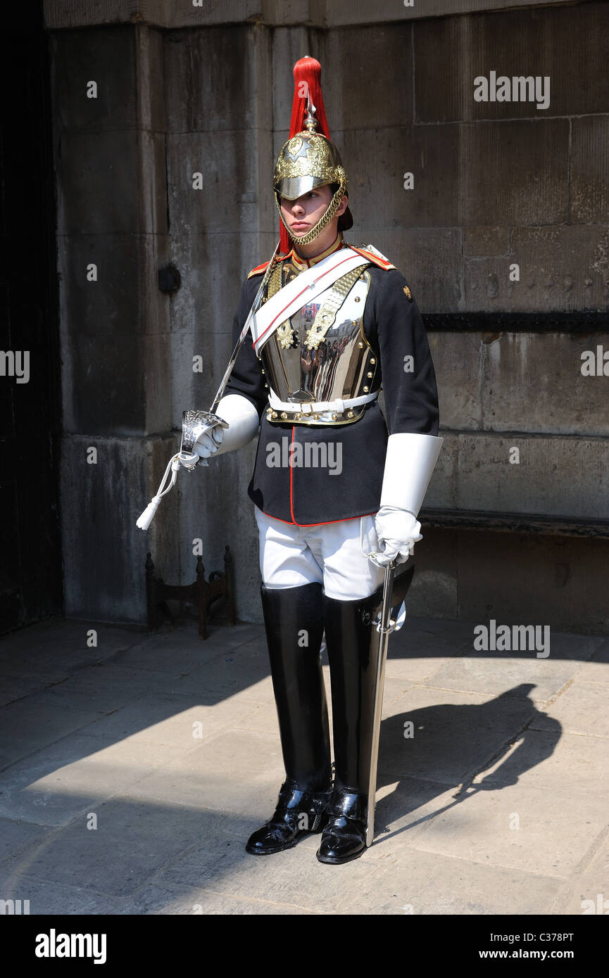A trooper of the" Blues and Royals" on guard at Whitehall London Stock ...