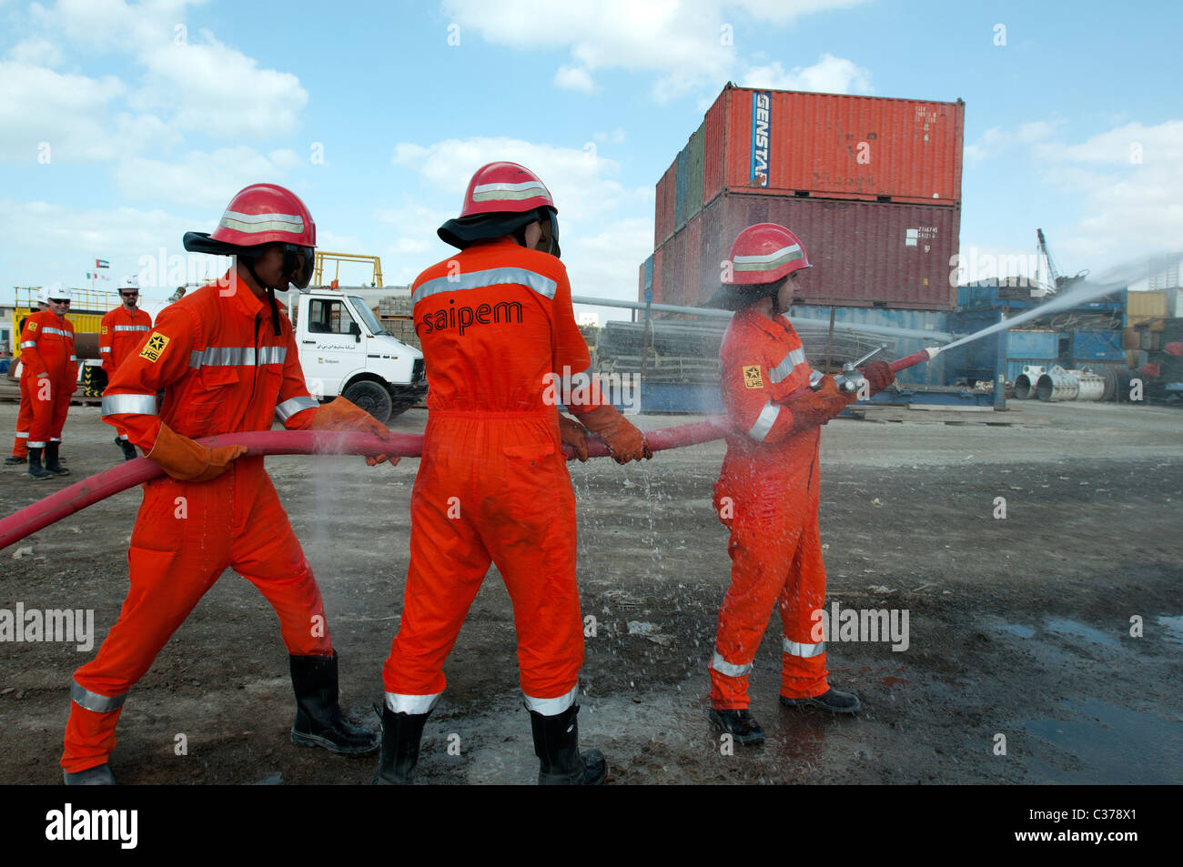Fire brigade drill hi-res stock photography and images - Alamy